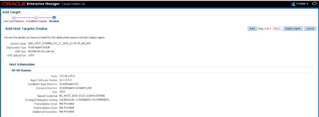 How to deploy agents oracle 12c cloud control DBACLASS