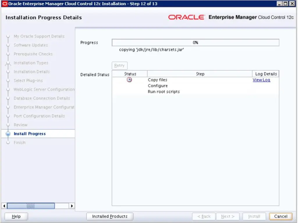 Install oracle enterprise manager cloud control 12c DBACLASS