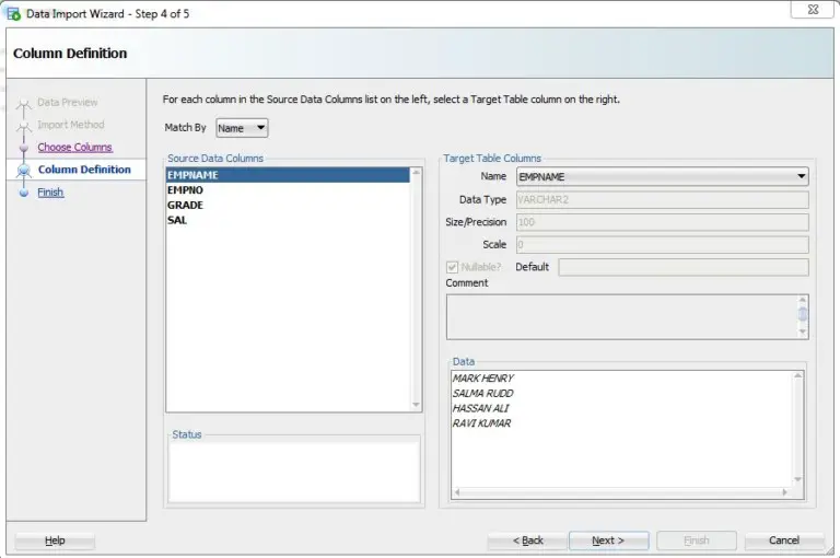 Load data from excel sheet to oracle table DBACLASS